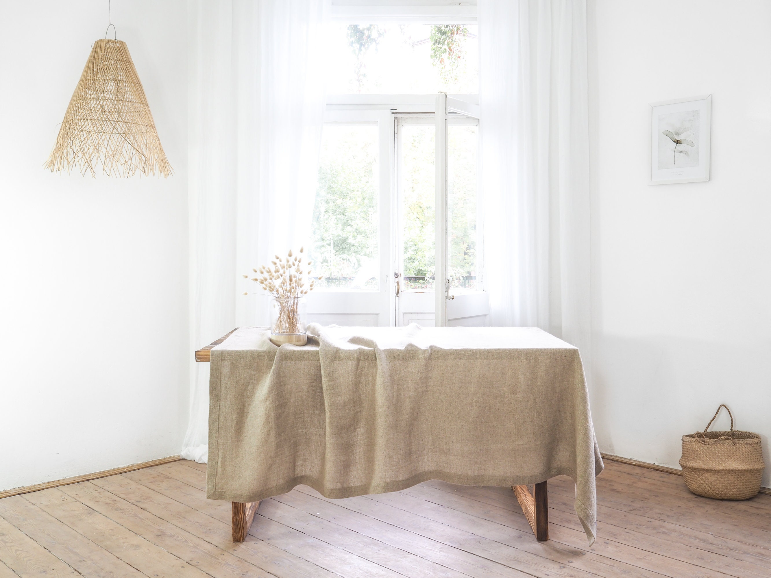 Linen Tablecloth. Rustic Linen Tablecloth. Farmhouse - Etsy UK