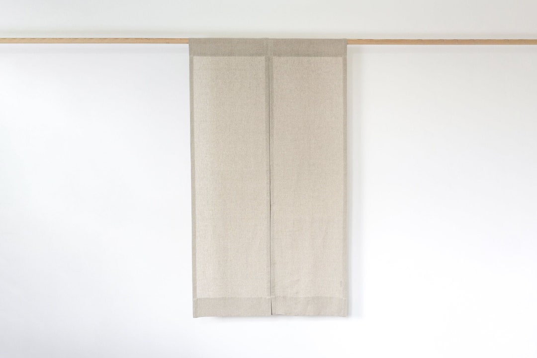 Linen Noren Curtains in Natural Linen Color, Japanese Room Dividers ...