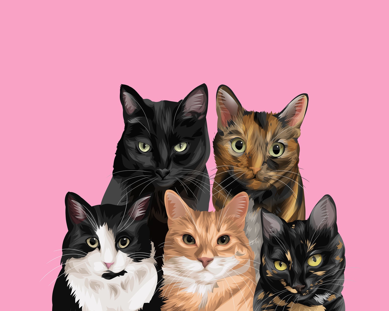 Custom Dog and Cat Pet Portrait Personalized Pet Vector - Etsy