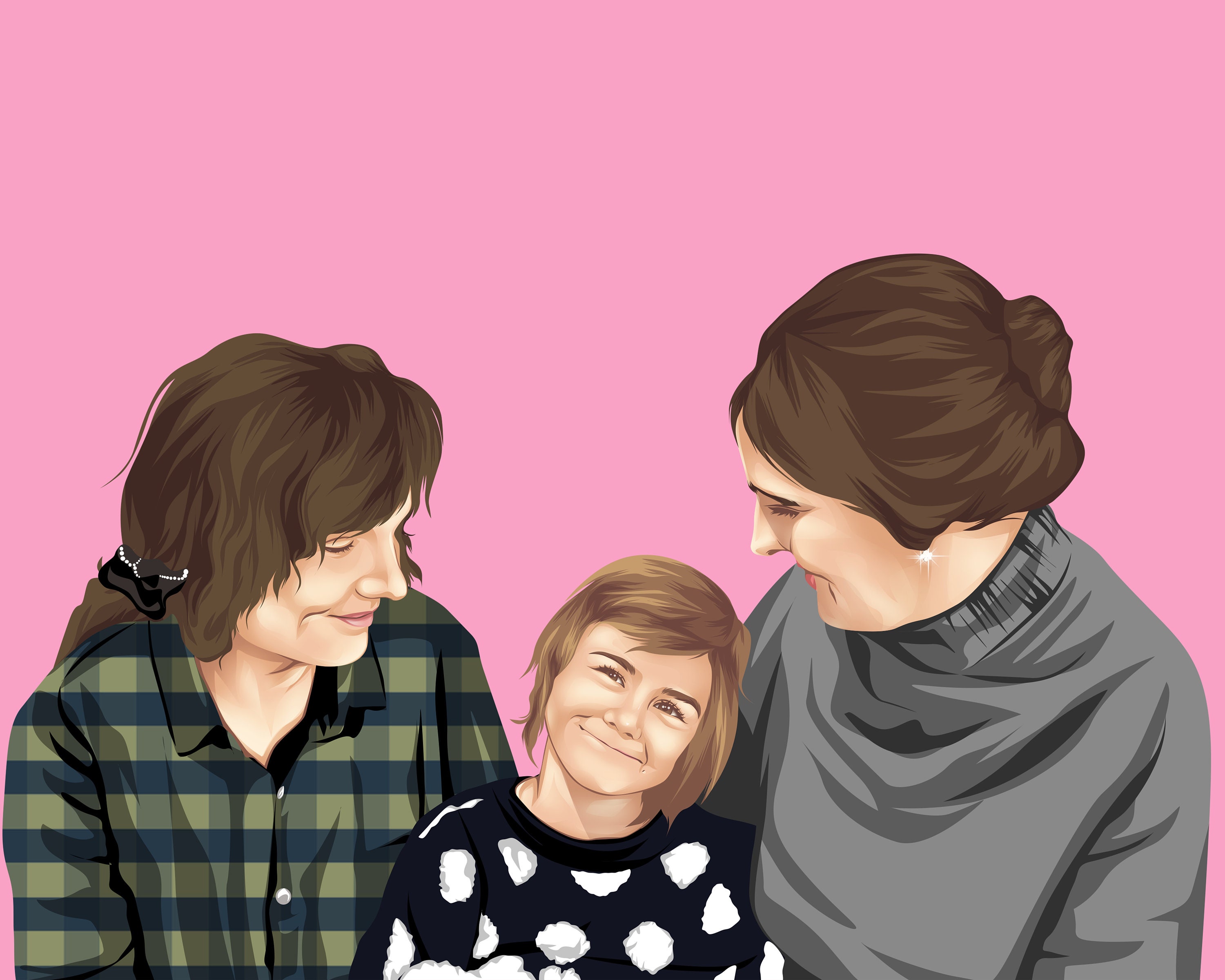 Custom Cartoon Portrait Cartoon Portrait Vector - Etsy