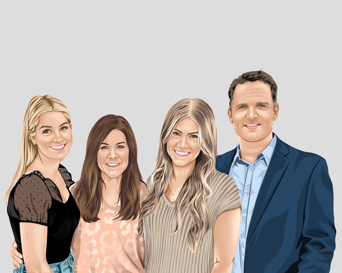 Custom Cartoon Portrait Cartoon Portrait Vector - Etsy