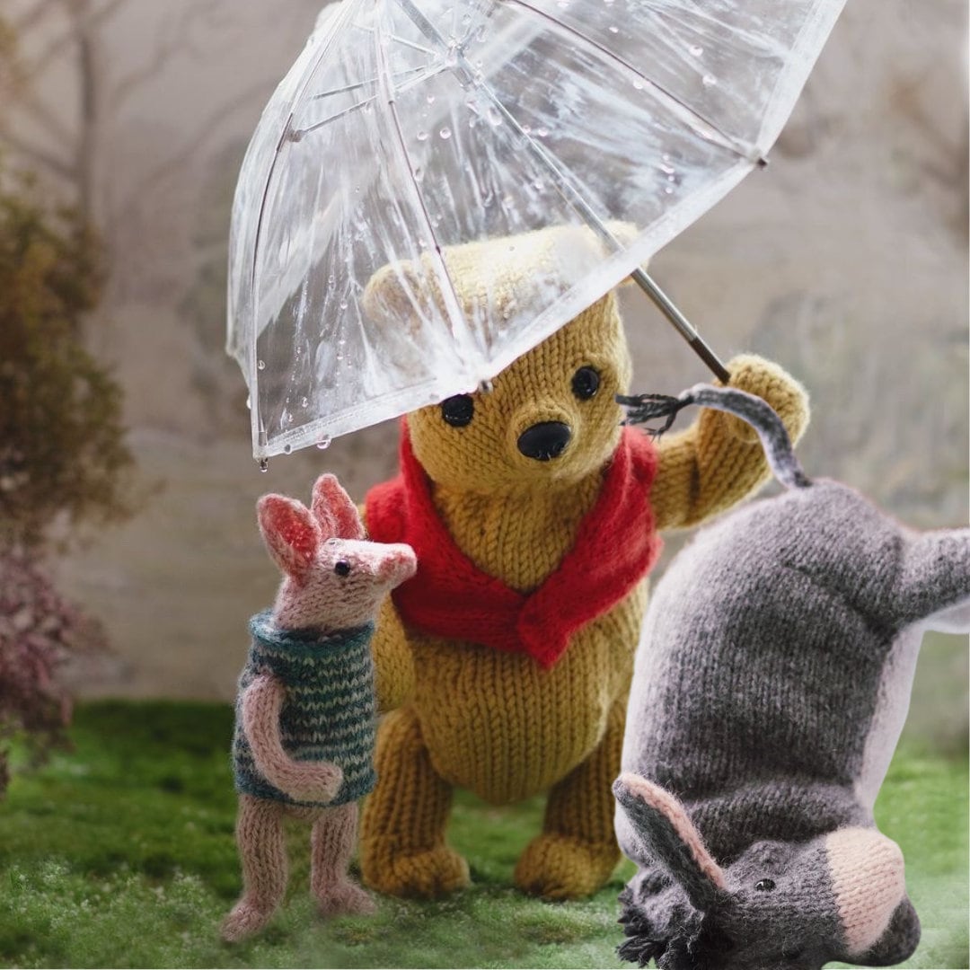 Winnie the Pooh Knitting Kit: Merino Wool Piglet & Cashmere Eeyore DIY ...