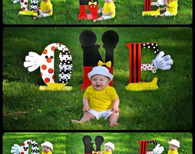 One Year Photo Prop, Mickey Mouse Party, Birthday Photo Prop, Mickey ...