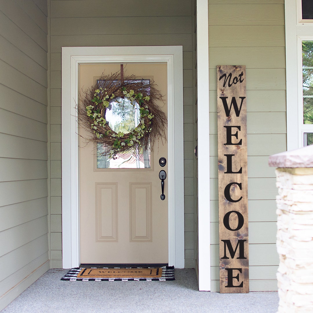 DIY Not Welcome Porch Sign Stencil|not Welcome Sign|wood Porch Sign ...