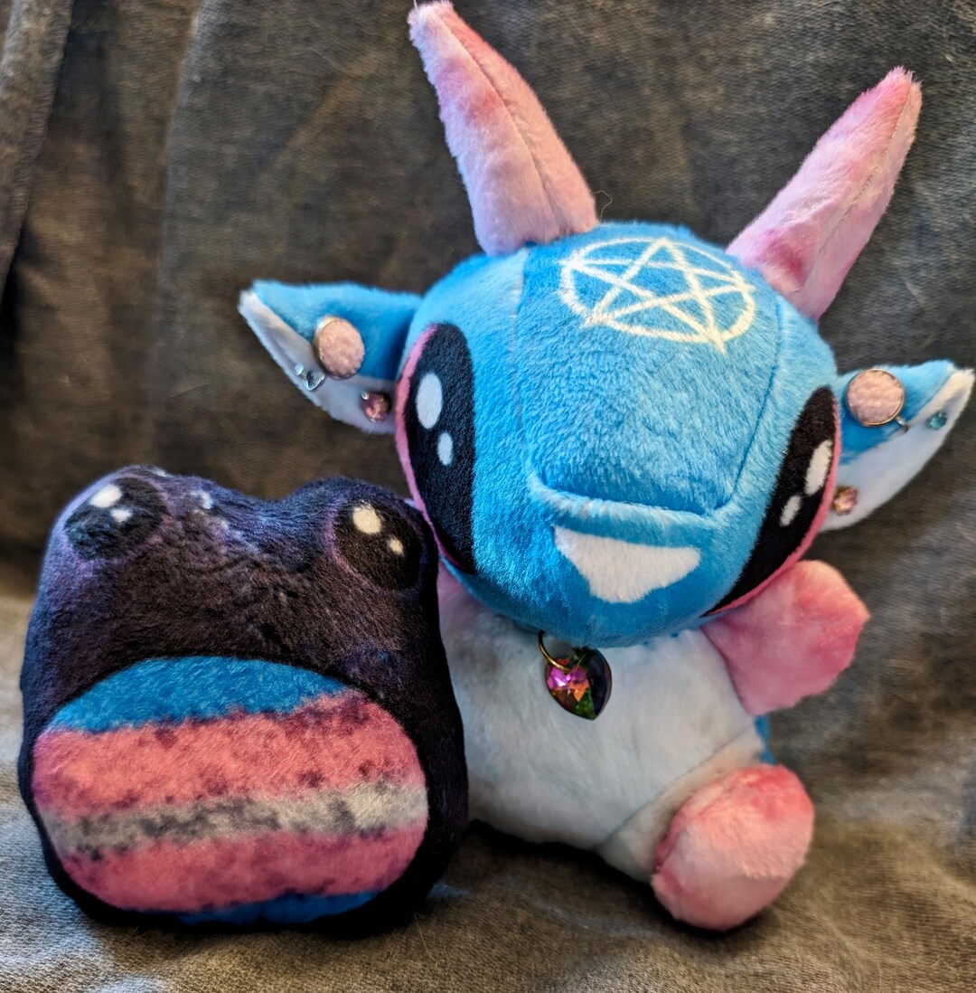 Trans Pride Bebe Baphomet, Goat Plush Furrmiliars - Etsy