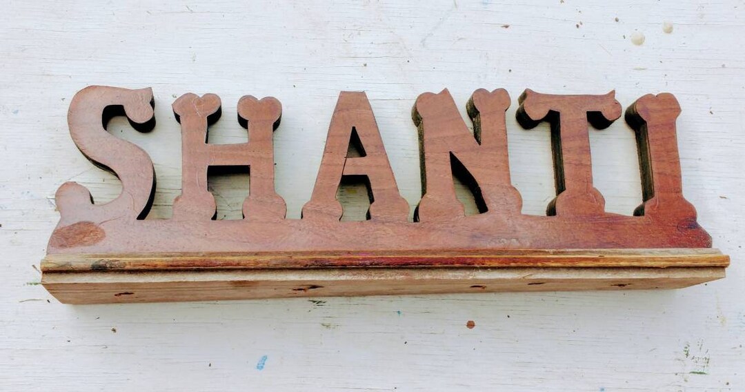Shanti Sign, Meditative Sign, Bohemian Decor, Recycled Wood Sign ...