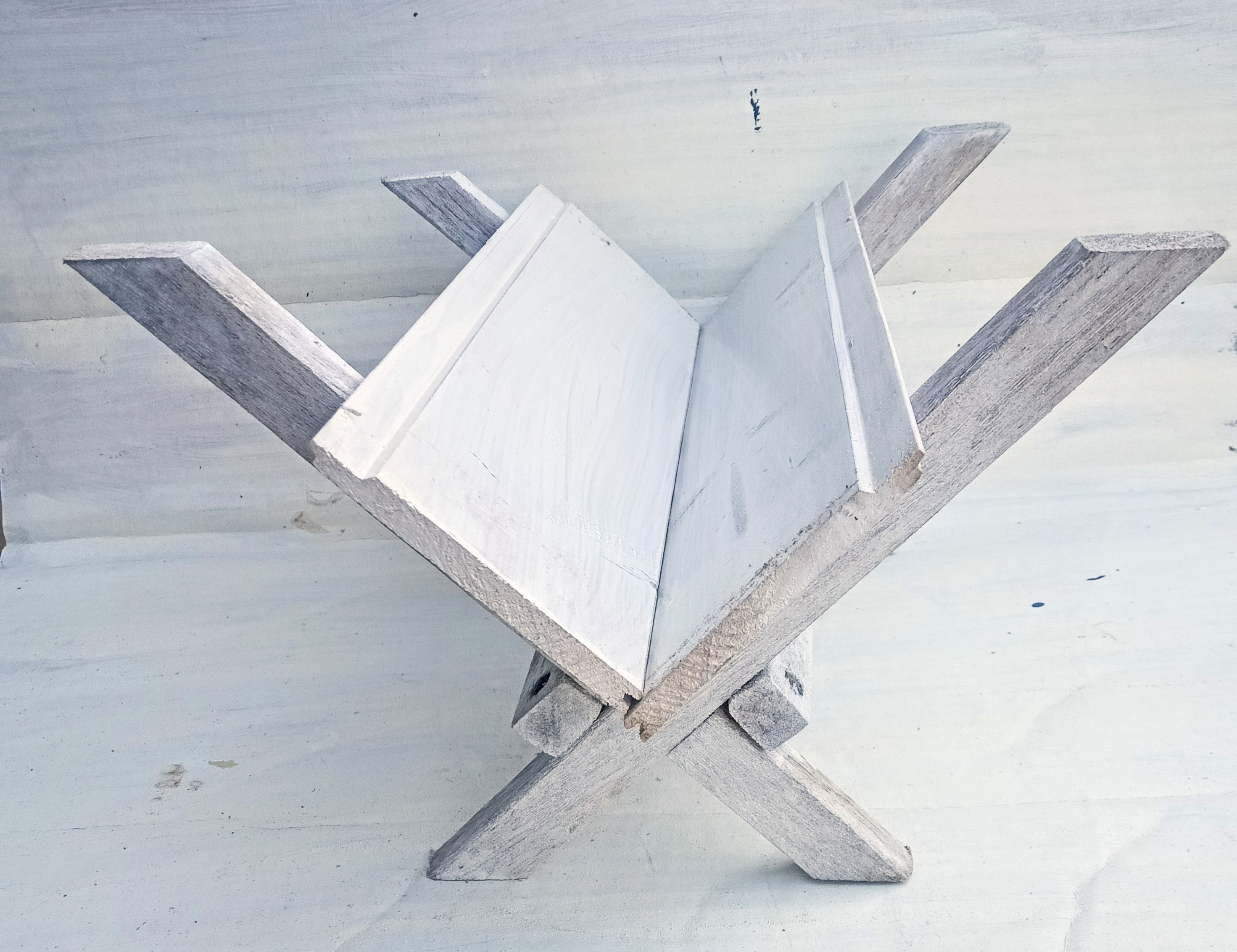 White Manger Rustic Wood Manger Christmas Creche White - Etsy