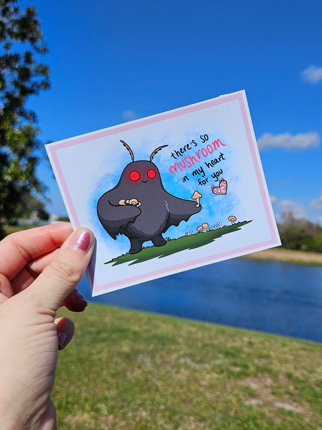 Mothman Mushroom Heart Cryptid Valentine’s Card - Etsy