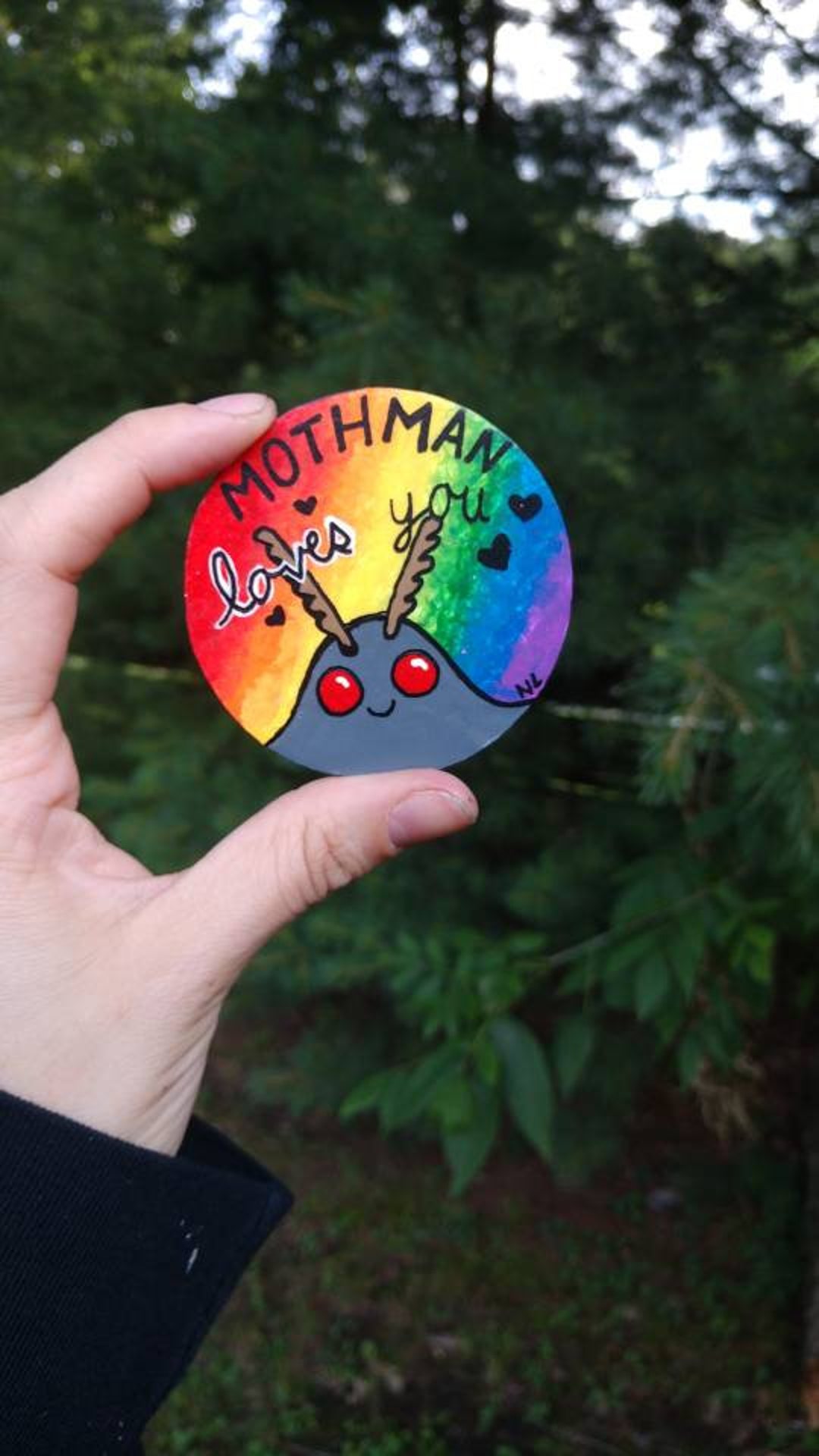 Mothman Loves You Pride Hand Painted Fridge Magnet - Etsy