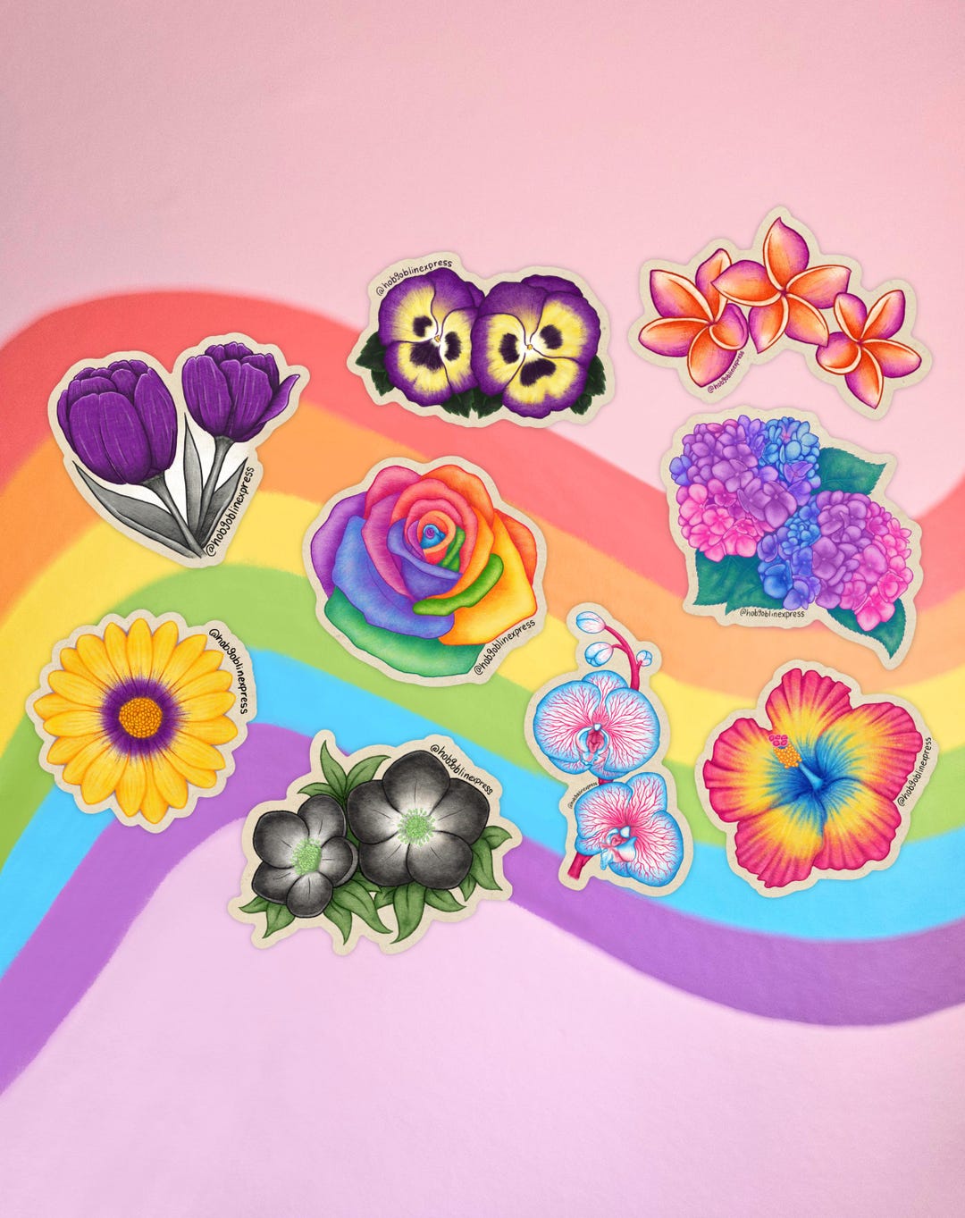 LGBTQIA+ Pride Flower Matte Vinyl Sticker | Lesbian, Gay, Bisexual ...