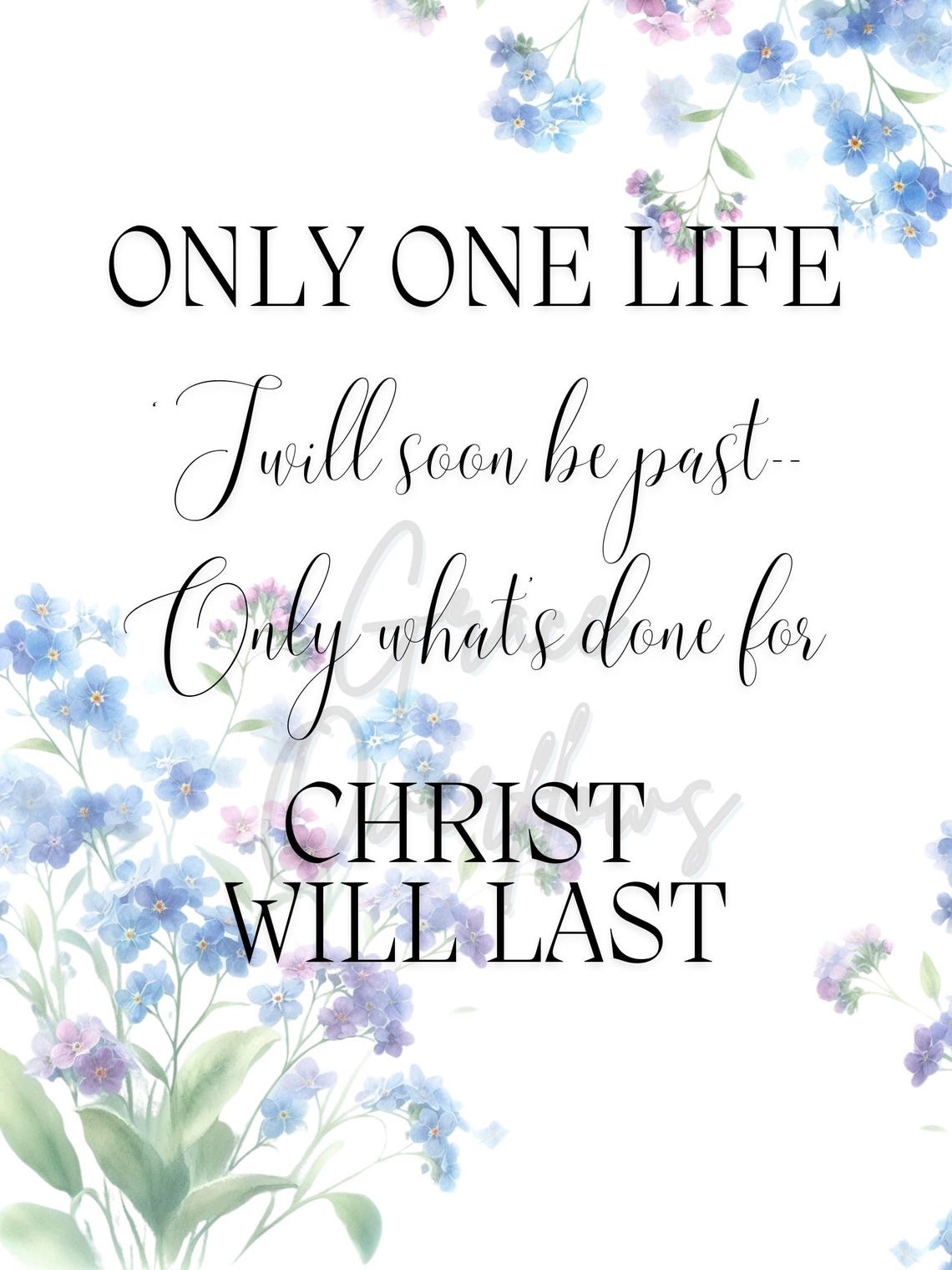 Only One Life Poem CT Studd Inspirational Christian Quote Wall Art ...