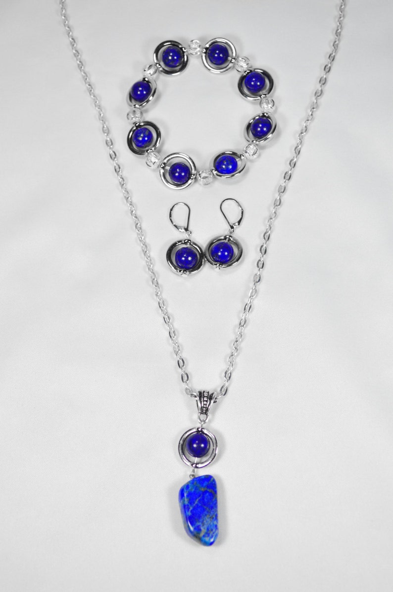 Lapis Lazuli Jewelry set Healing Lapis Jewelry Set Blue | Etsy