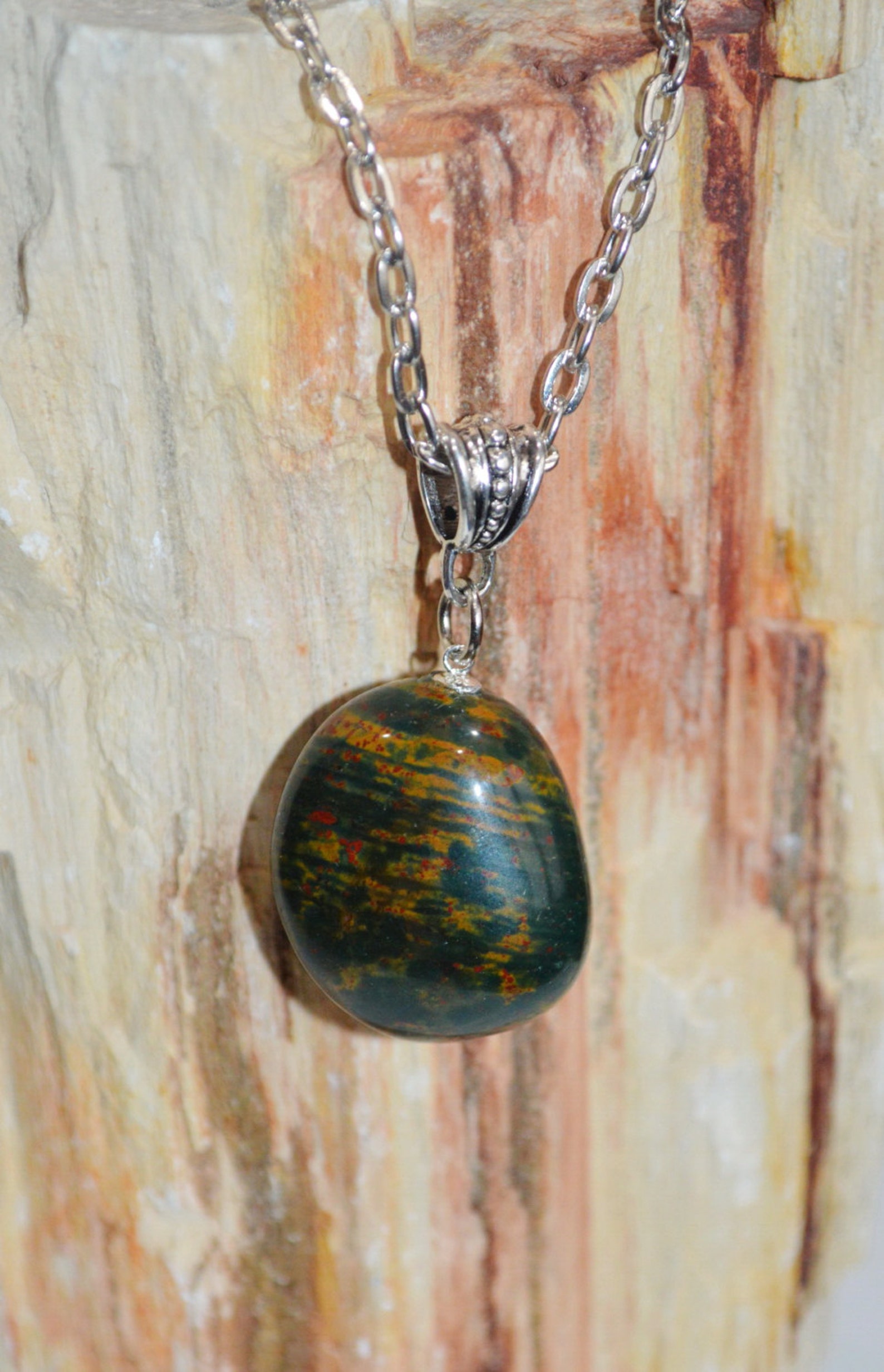 Bloodstone Necklace Healing Bloodstone Necklace Polished | Etsy