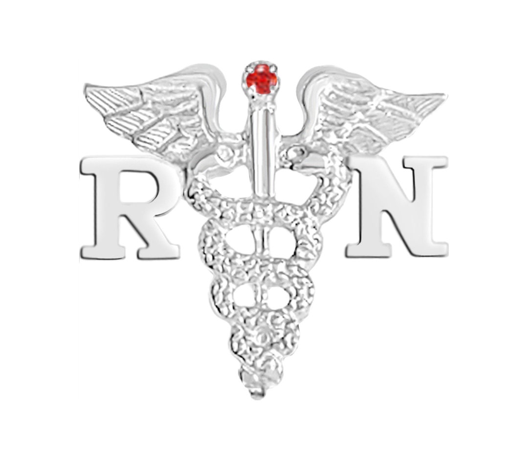 RN Nursing Pin Silver Registered Nurse - Etsy