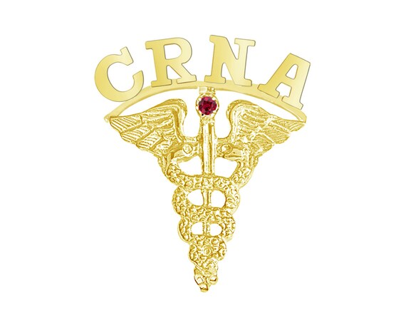 CRNA Graduation Nursing Pin in 14K Gold - Etsy