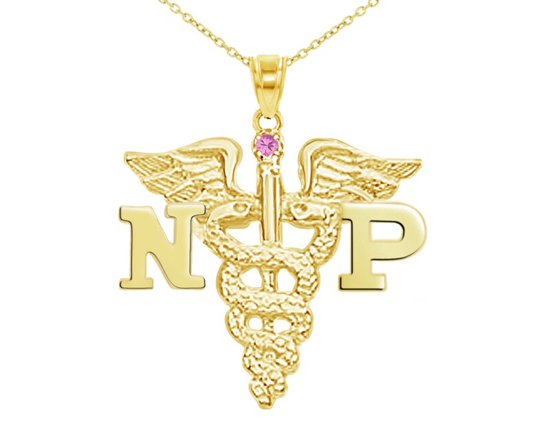 14K Gold Nurse Practitioner NP Necklace - Etsy