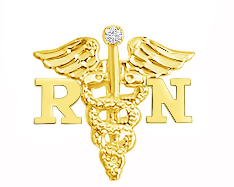 14K Gold RN Nursing Pin Graduation Gift - Etsy