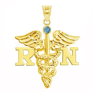 Registered Nurse RN Charm Solid 14K Gold - Etsy