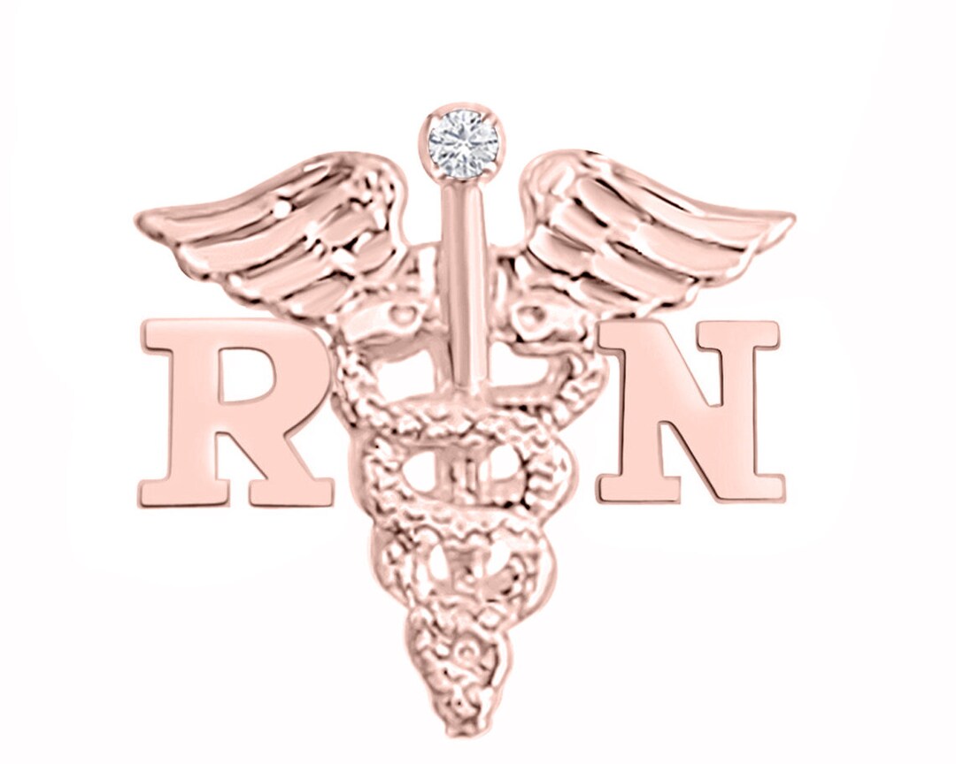 Registered Nurse RN Nursing Pin 14K Rose Gold - Etsy