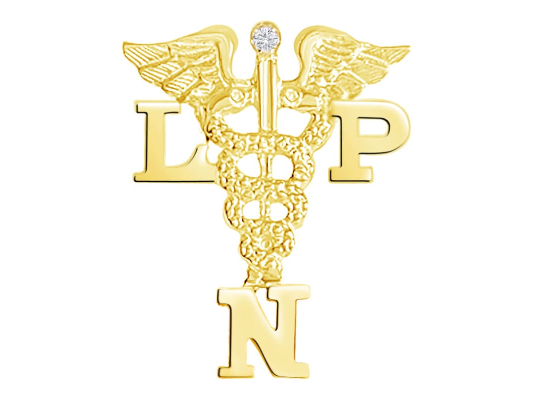 LPN Nursing Pin in Solid 14K Yellow Gold - Etsy
