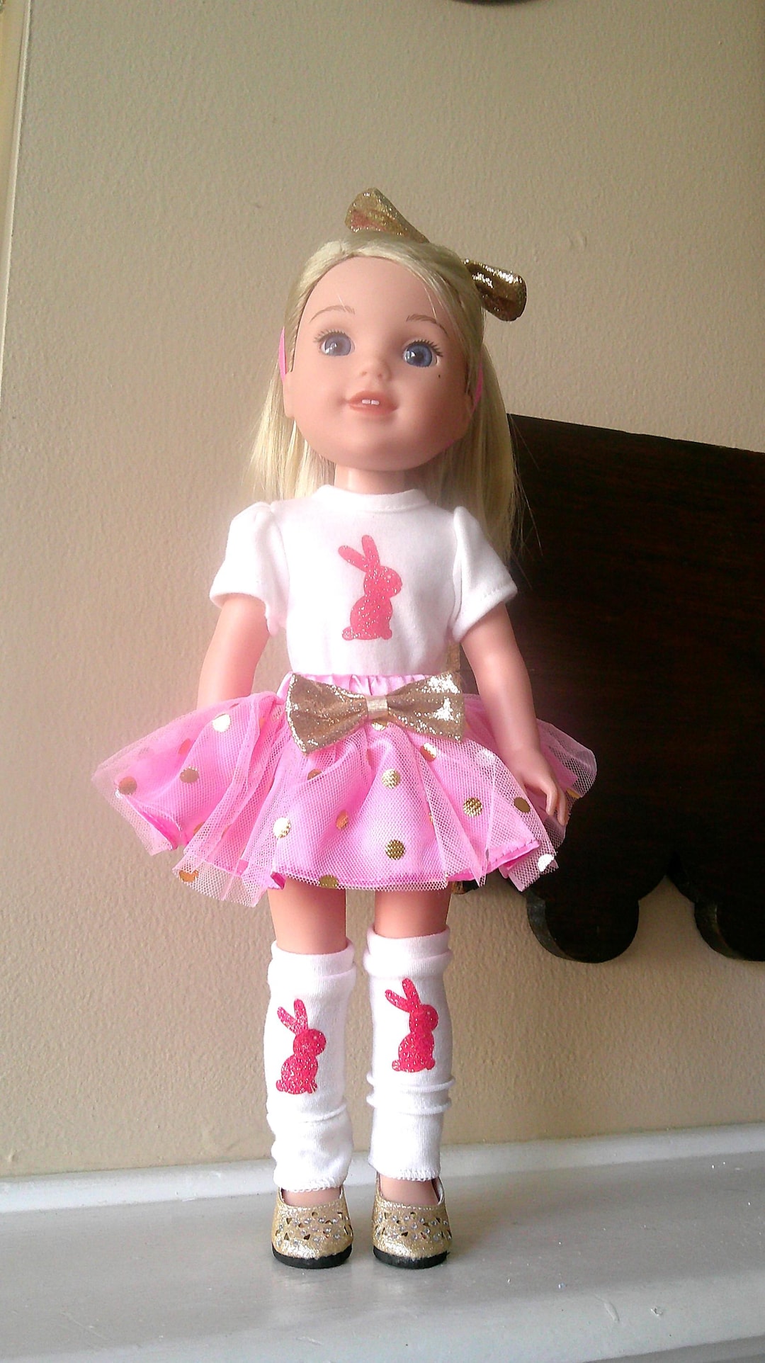 Bunny Wellie Wishers Doll Clothes Skirt Top Leggings Easter - Etsy