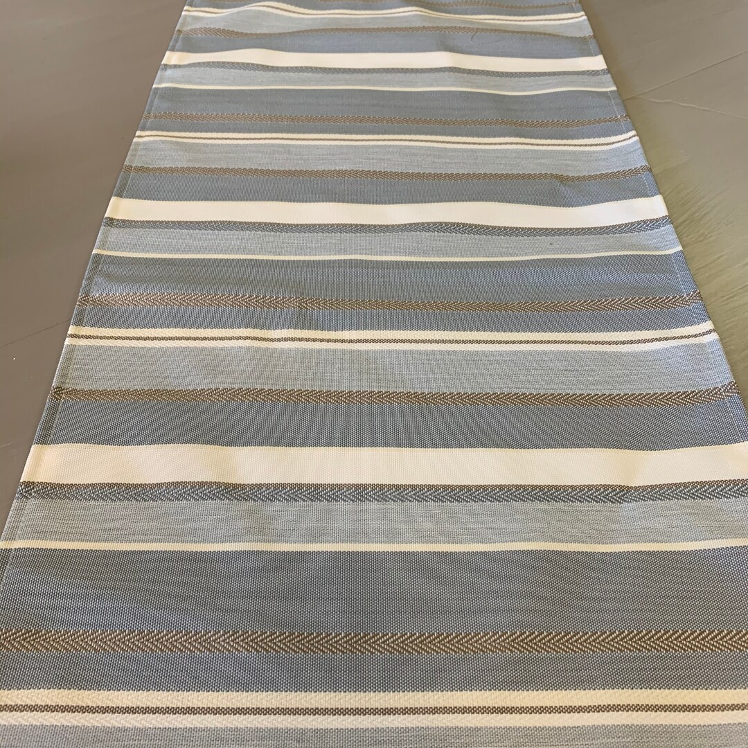 Blue Striped Table Runner 86 Long Table Runner Blue and White Table ...