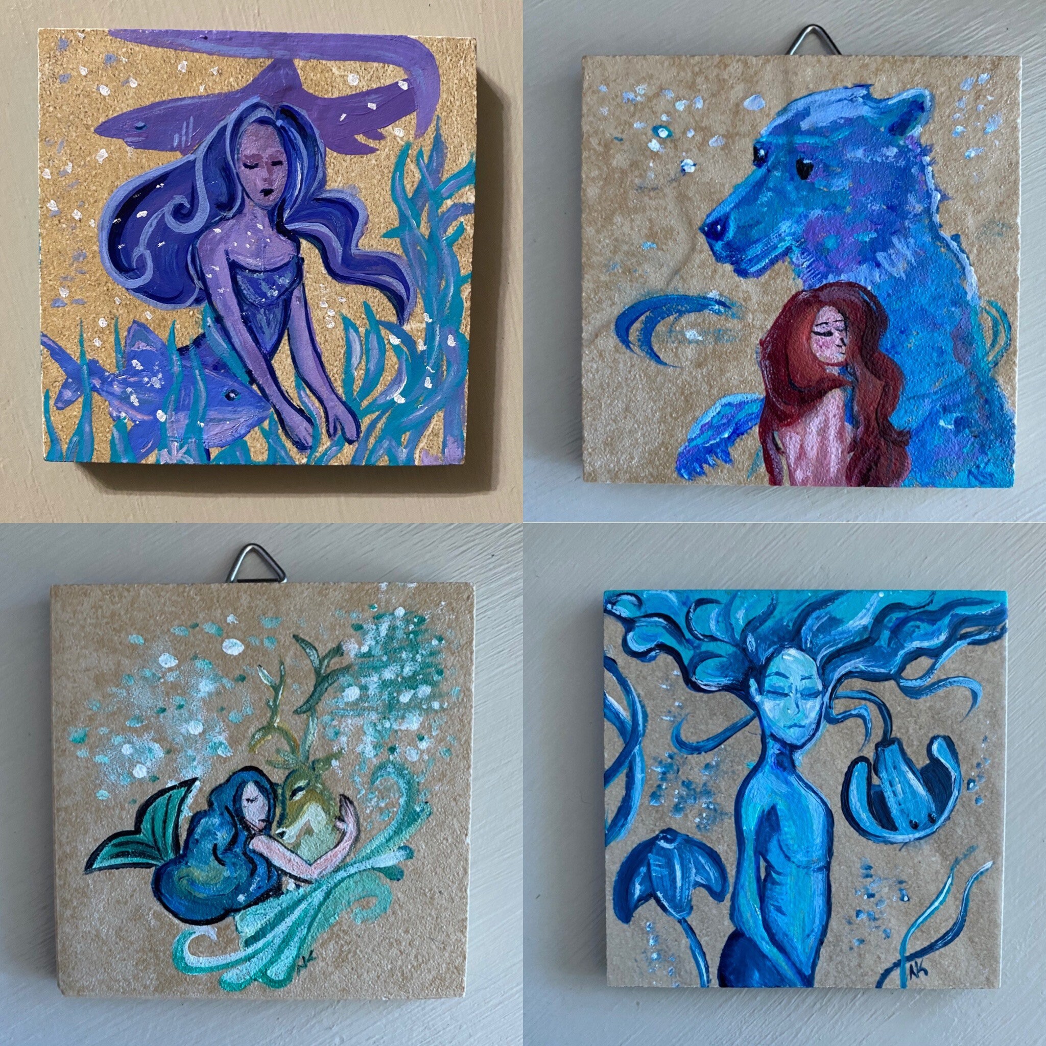 Women and Their Creatures/ Mermaids and Their Spirit Animals / Sharks ...