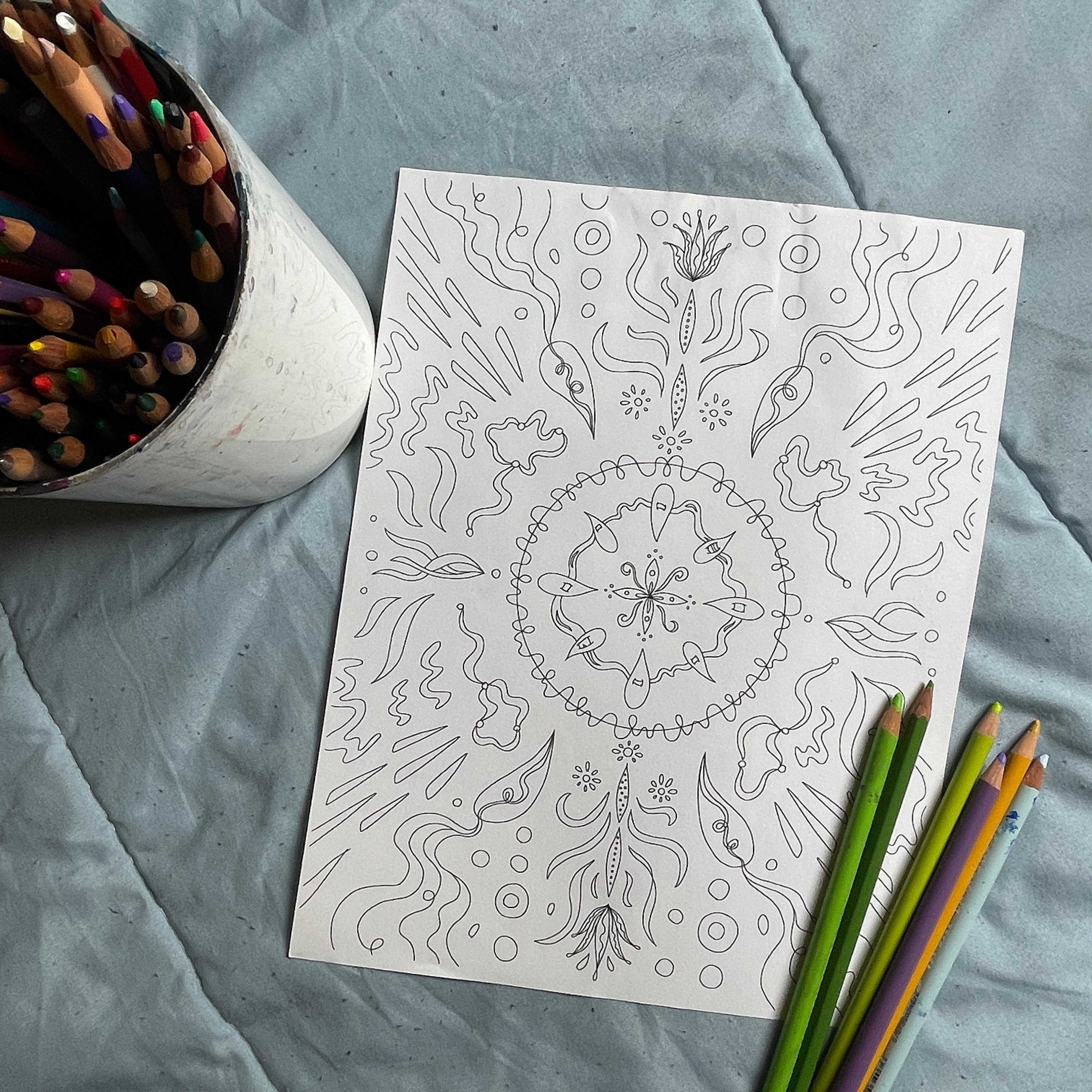 Life / Organic Shapes / Growth Coloring Page - Etsy