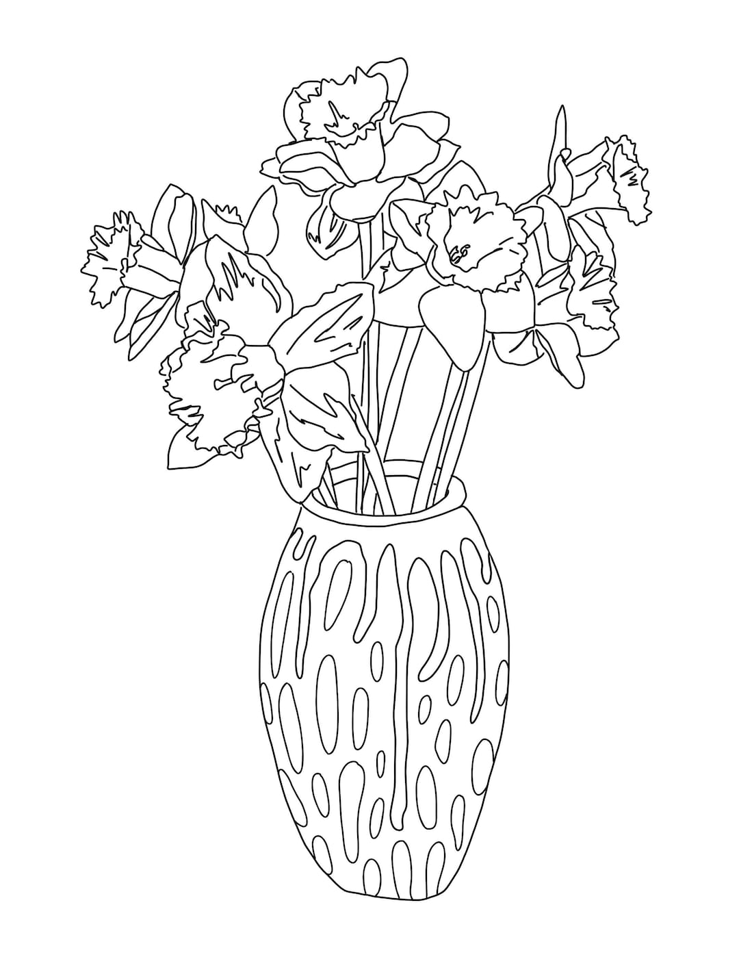 VARIETY - THREE Floral Coloring Pages - Etsy
