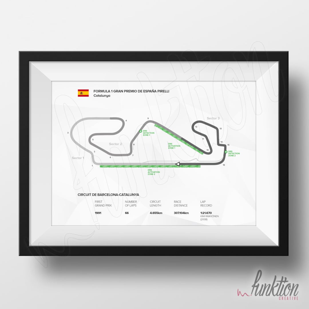Circuit De Barcelona Catalunya - Formula 1 Edition - F1 Race Track Map ...
