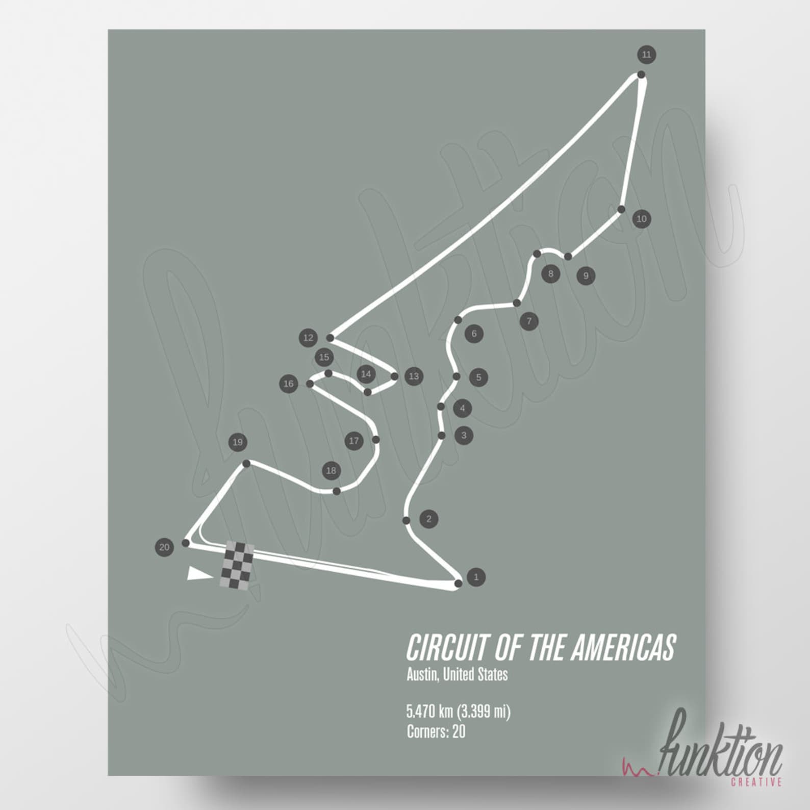 Circuit of the Americas Print Formula 1 Edition F1 Race Track Circuit ...