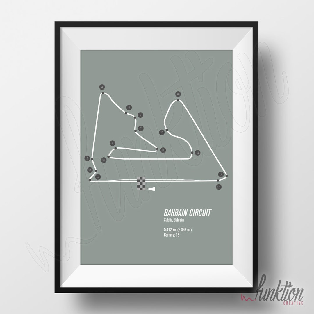 Bahrain Circuit Print - Formula 1 Edition - F1 Race Track Map - 8 X 10 ...