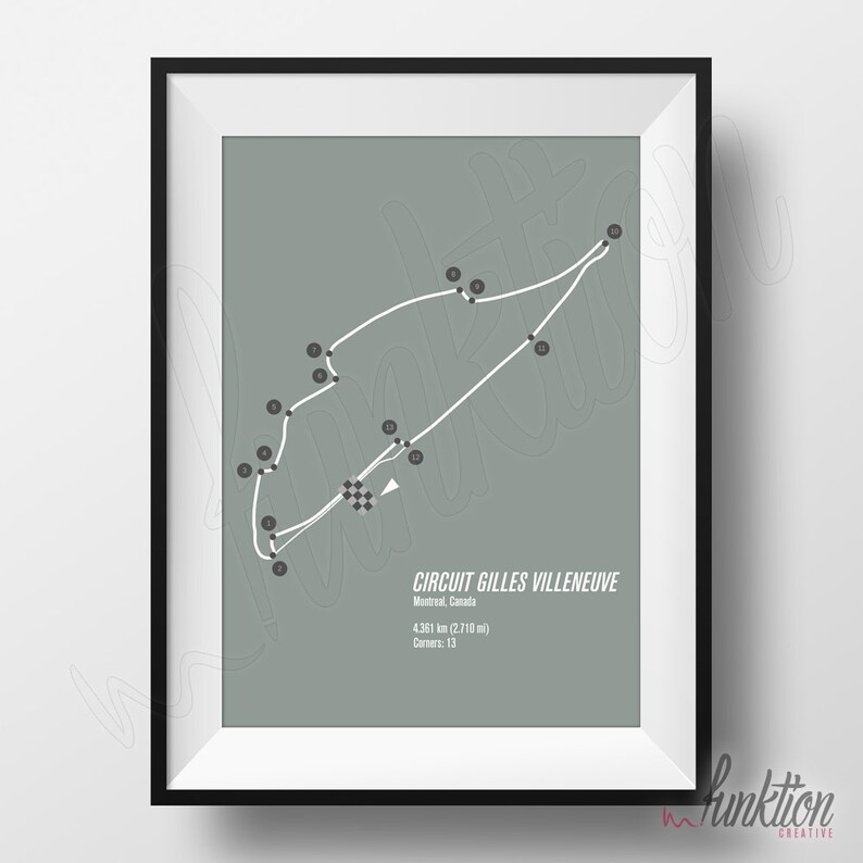 Circuit Gilles Villeneuve Print - Formula 1 Edition - F1 Race Track ...