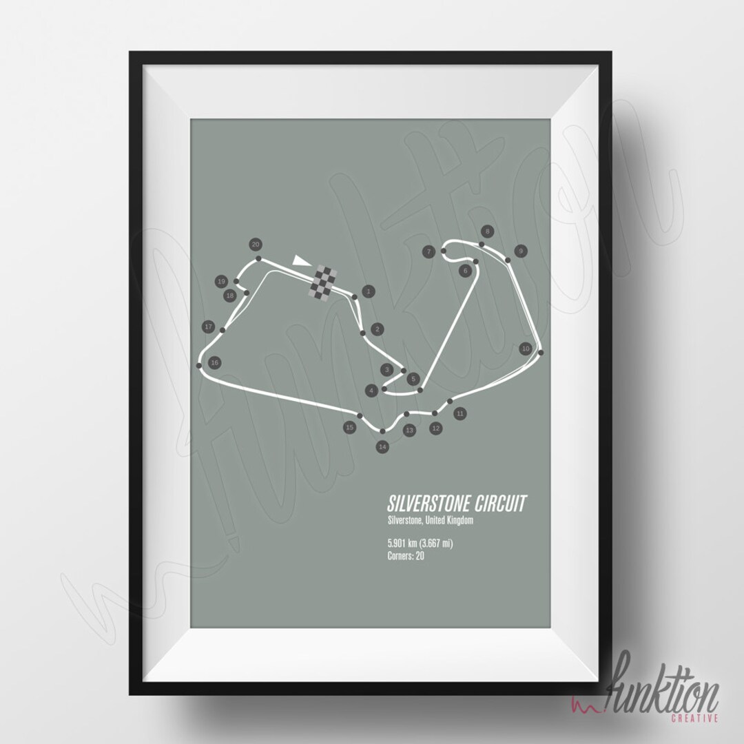 Silverstone Circuit Print - Formula 1 Edition - F1 Race Track Circuit ...