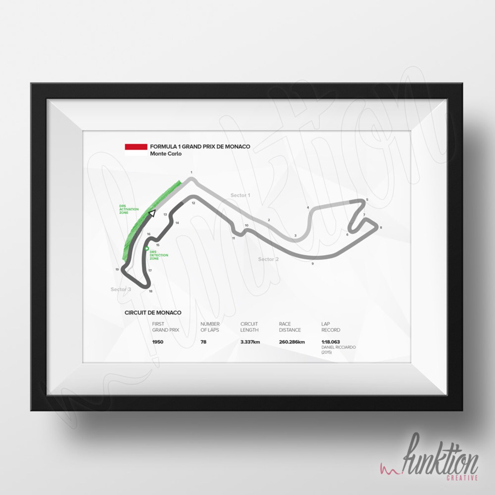Circuit De Monaco Formula 1 Edition F1 Race Track Map 8 - Etsy Canada