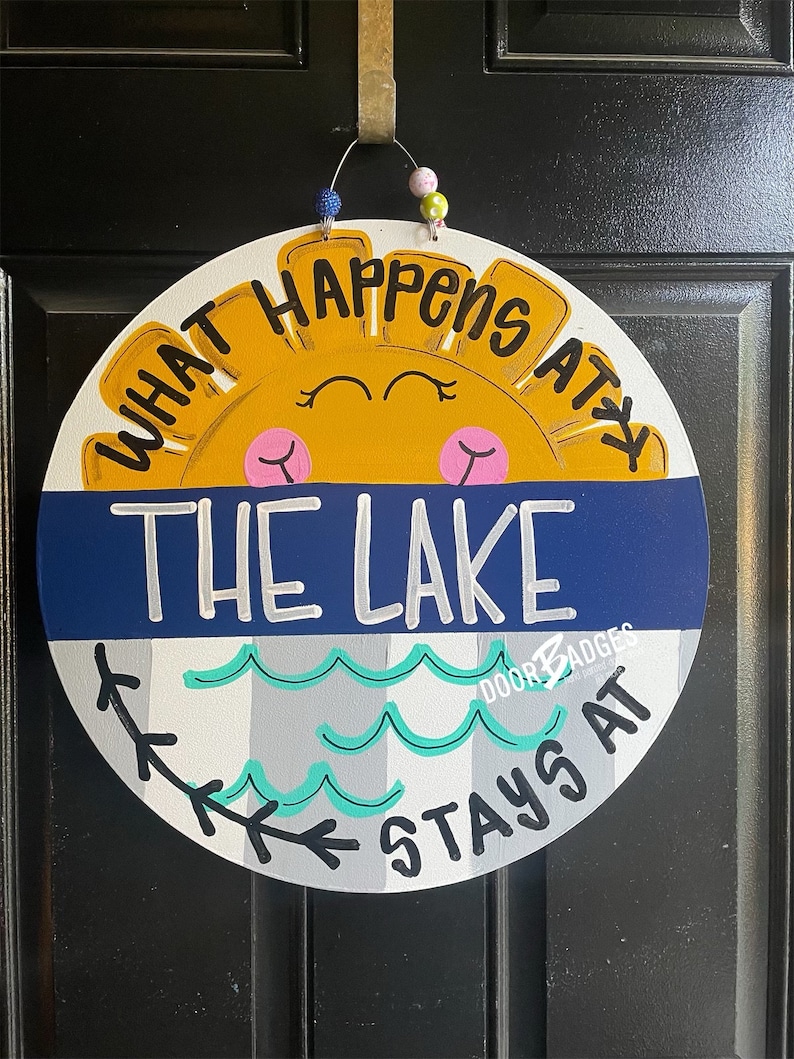 Lake Door Hanger - Boat Door Decor - Summer Wreath - Hand Painted ...