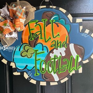 Fall and Football Door Hanger- Football - Thanksgiving Fall Door Decor ...