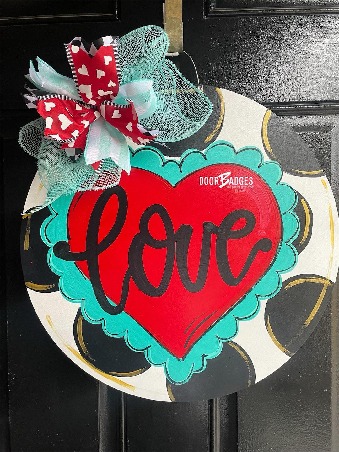 Valentine Love Round Door Hanger - Valentines Day Door Decor ...