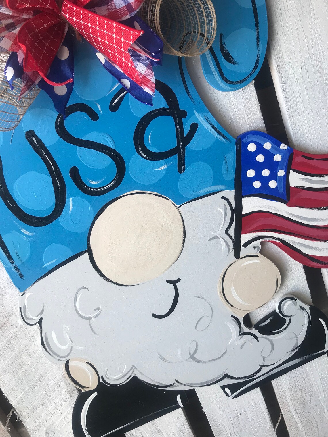 Fourth of July Gnome Door Hanger Patriotic Door Decor | Etsy