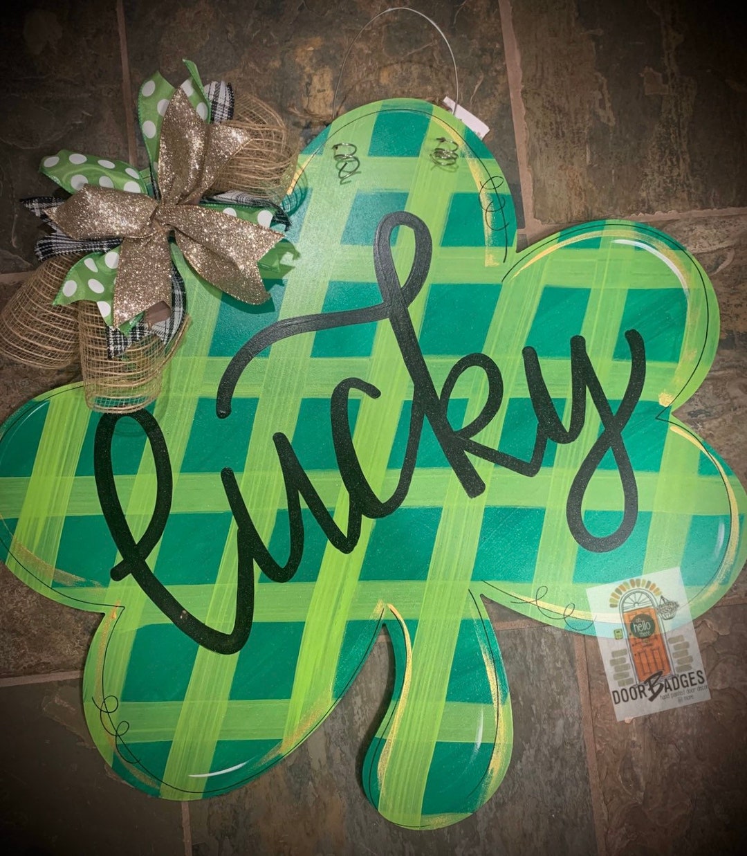 St Patrick's Day Door Hanger - Lucky Shamrock Door Decor - St Pats ...