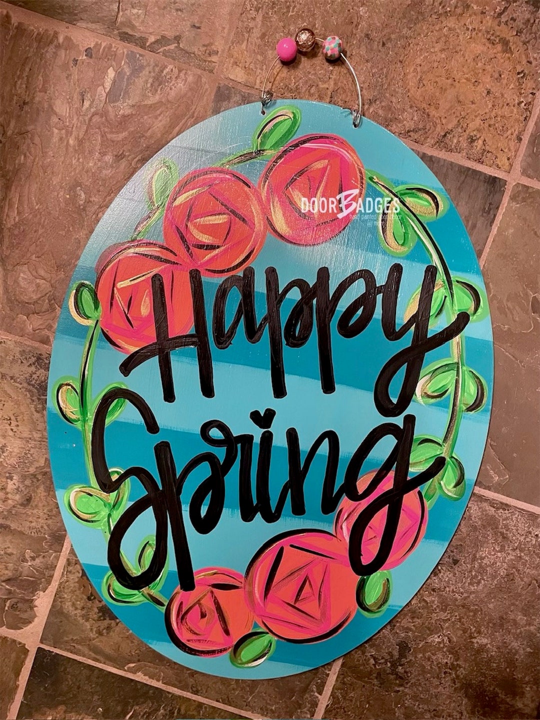 Spring Door Hanger - Flowers Door Decor - Spring Flowers Wreath ...