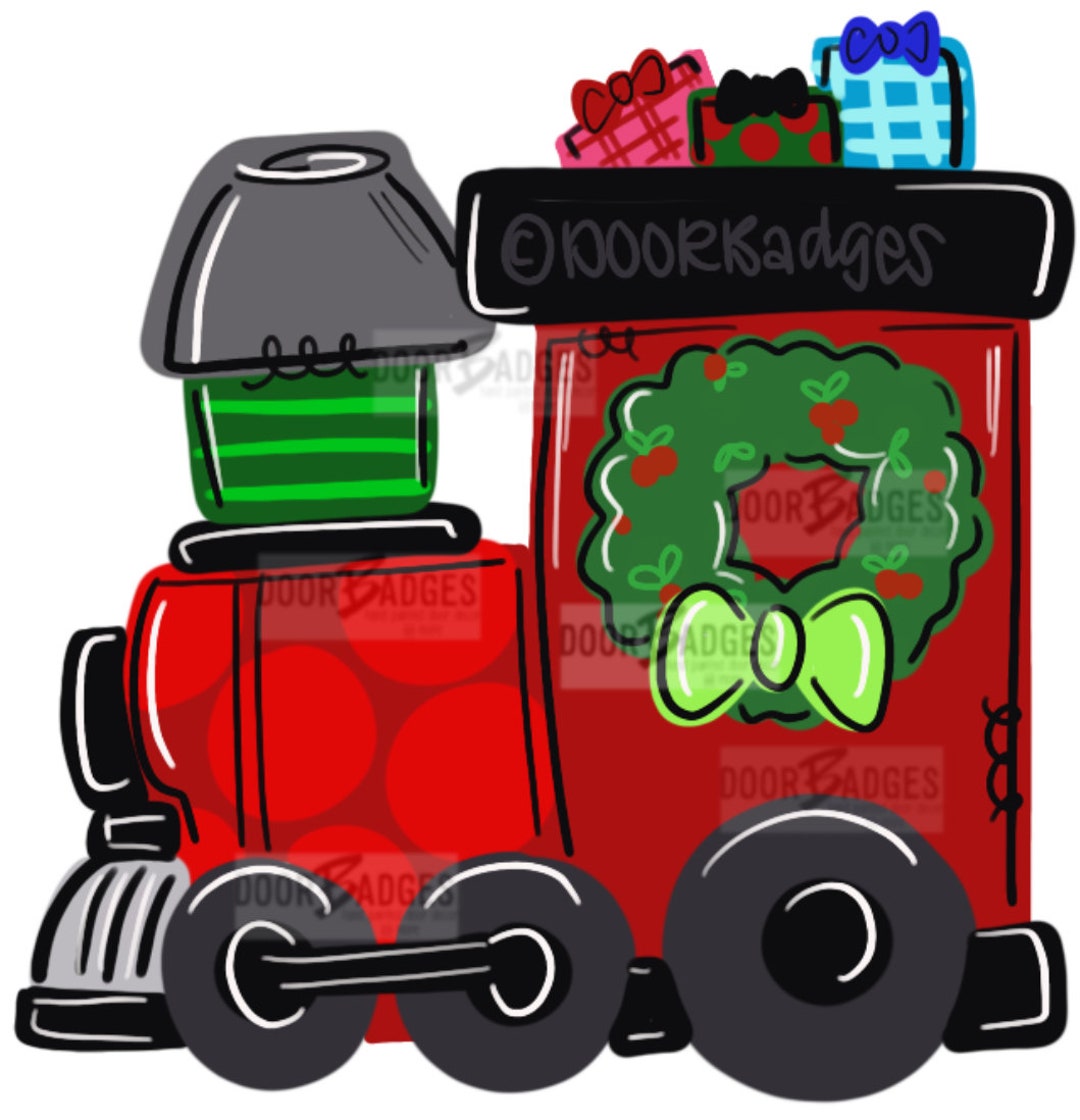 TEMPLATE: Santa Christmas Train Door Hanger Download Template ...
