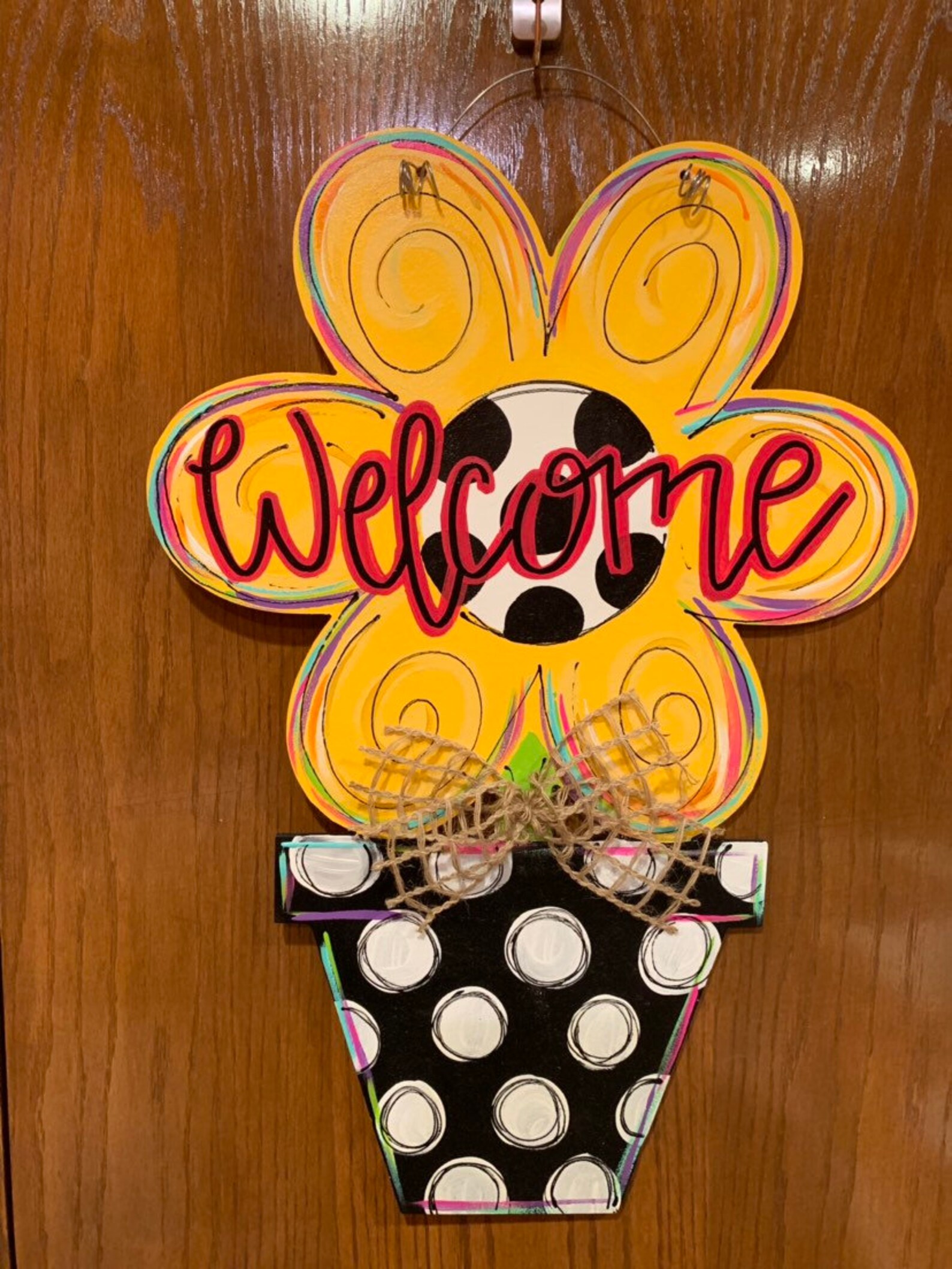 Flower Door Hanger Spring Flower Summer Flower Wood Cut Out - Etsy