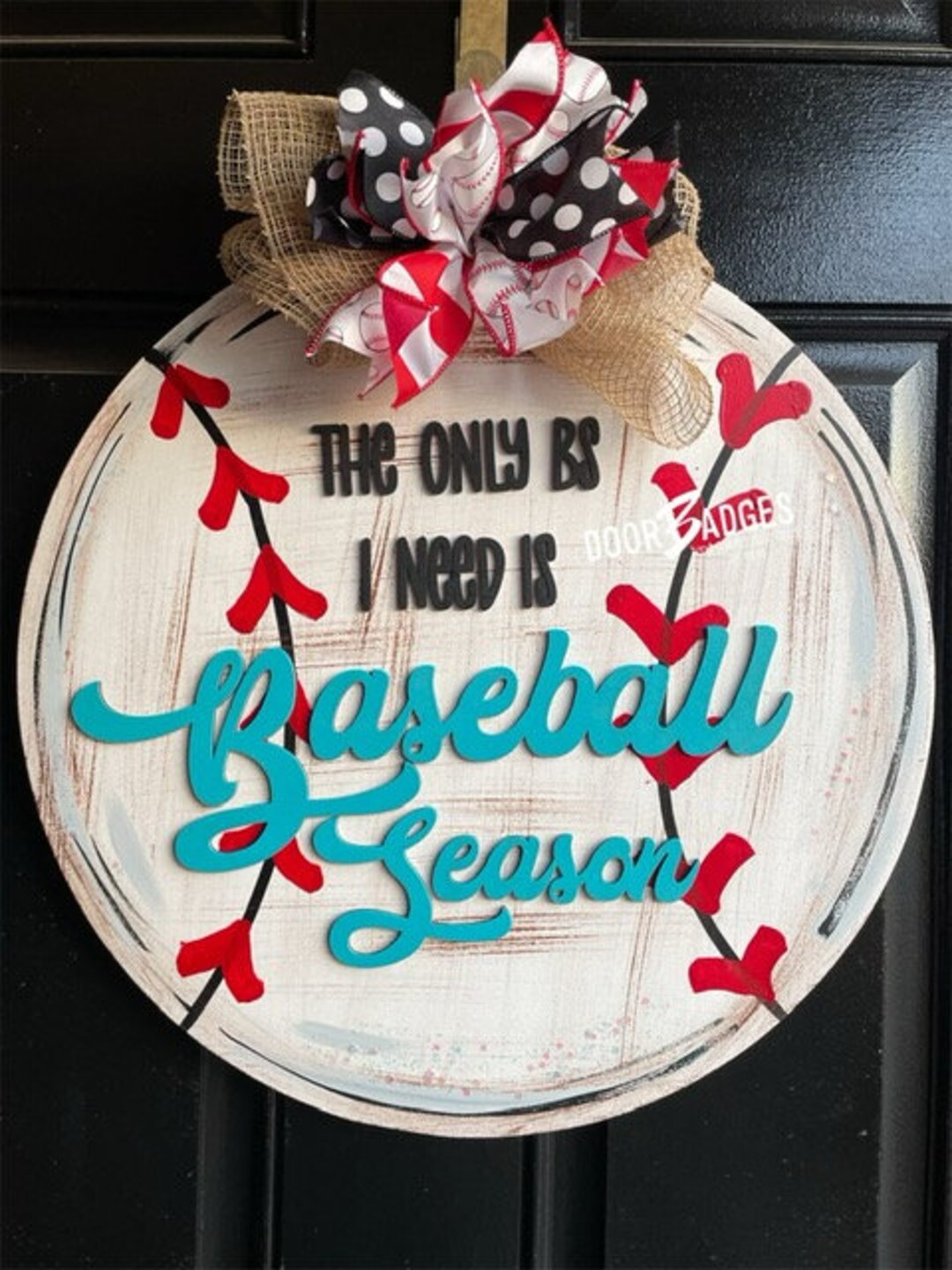 Baseball Round Door Hanger, Sports Door Hanger, Sports Door Signs ...