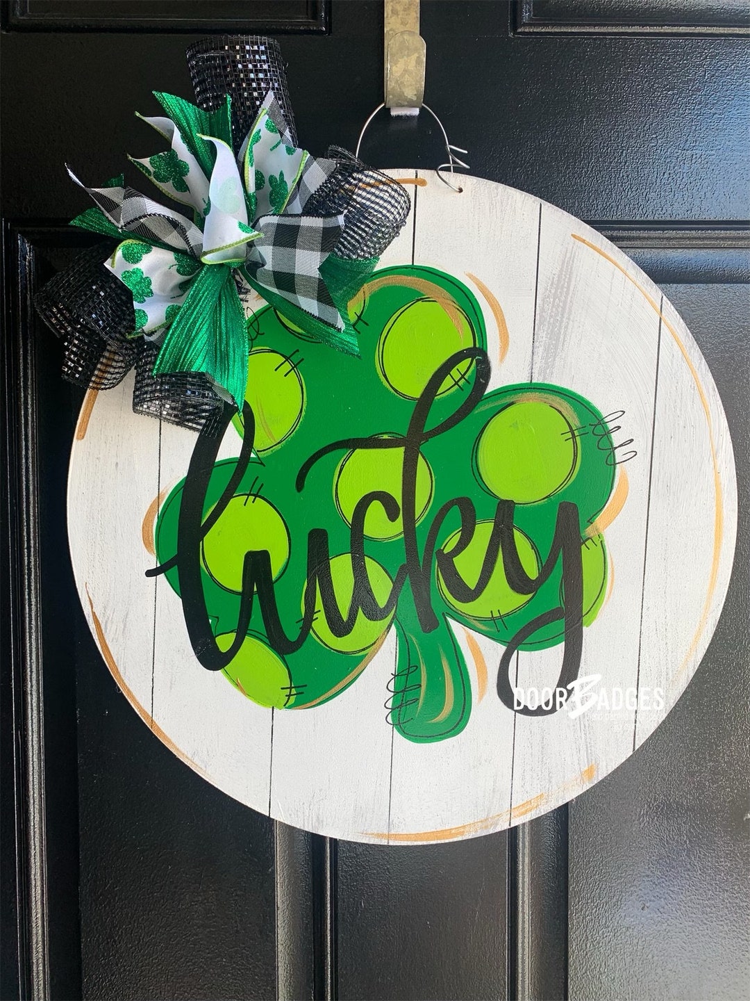 St Patrick's Day Door Hanger - Farmhouse Lucky Shamrock Door Decor - St ...