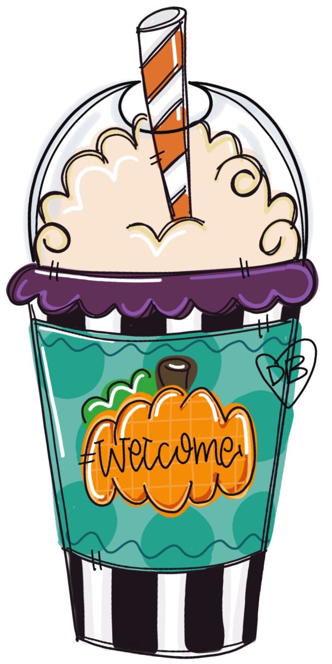 Pumpkin Latte Door Hanger - Fall Door Decor - Autumn Wreath - Hand ...