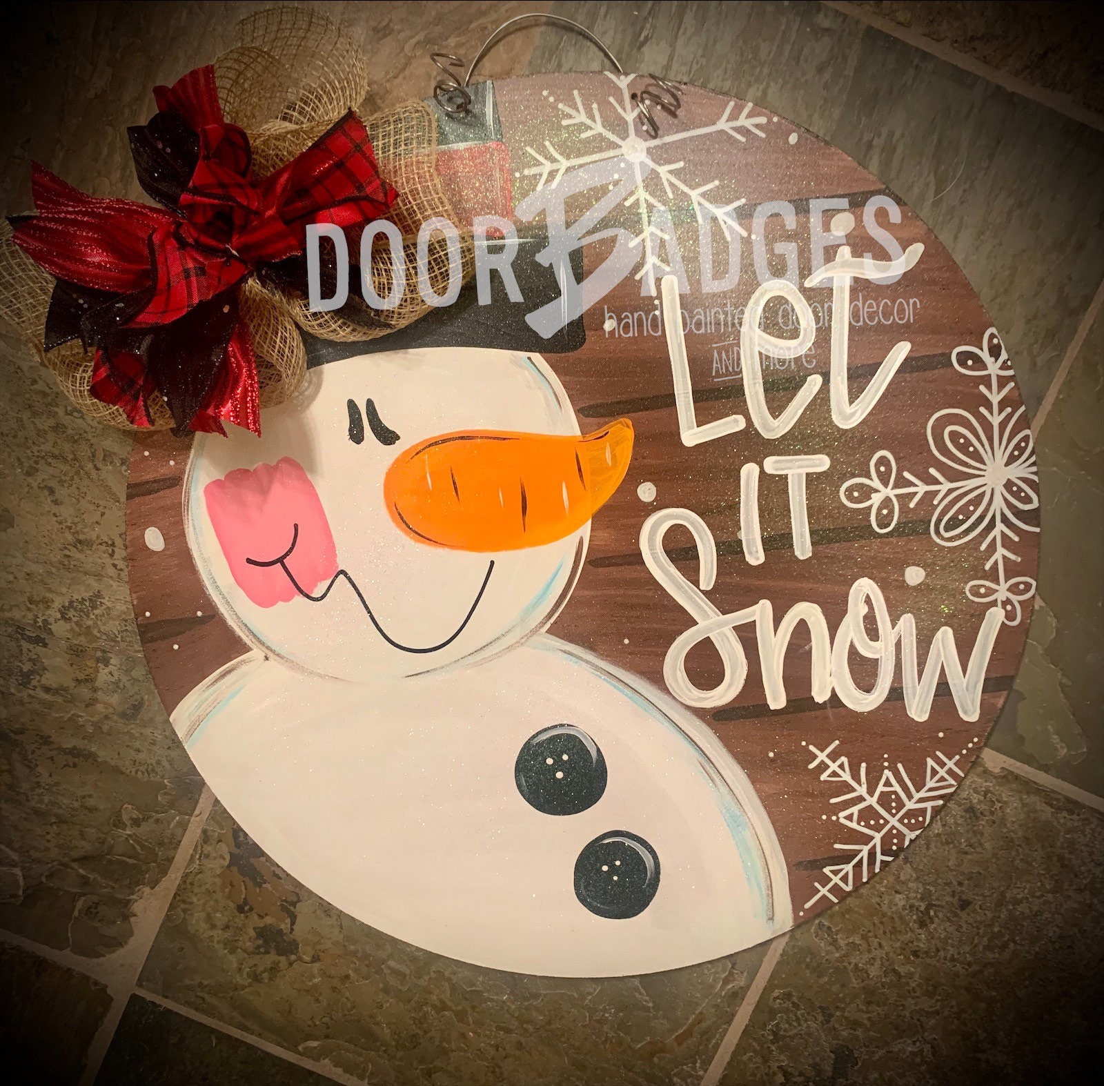 Christmas Snowman Door Hanger Snowman Door Decoration | Etsy