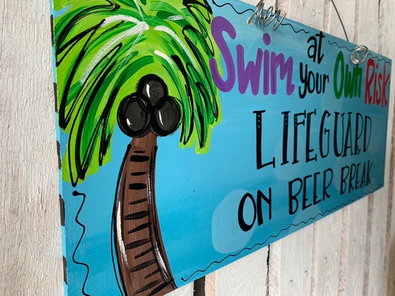 Pool Sign Lifeguard Duty Sign Swim Sign Decor Wood Cut Out - Etsy