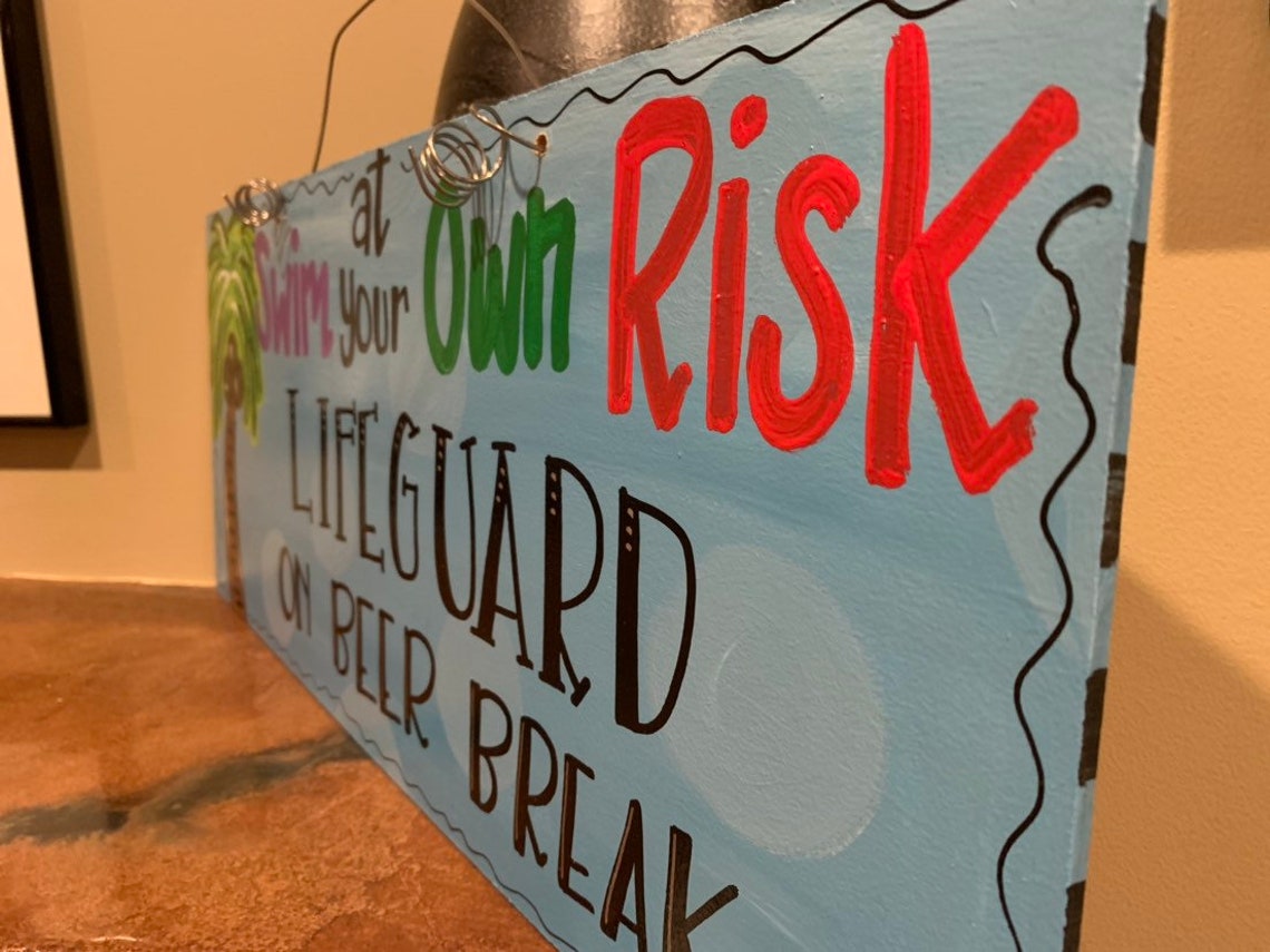 Pool Sign Lifeguard Duty Sign Swim Sign Decor Wood Cut Out - Etsy
