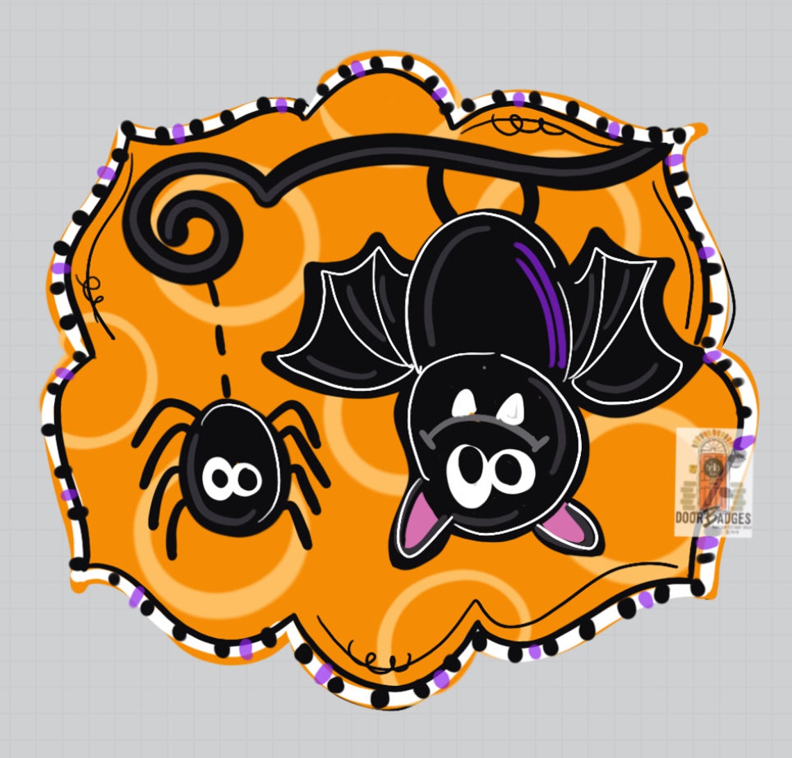 Halloween Spider and Bat Door Hanger Spooky Halloween Door - Etsy